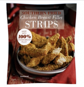 Chicken Breast Fillet Strips Southern Fried Iceland 600g - Brittains Direct